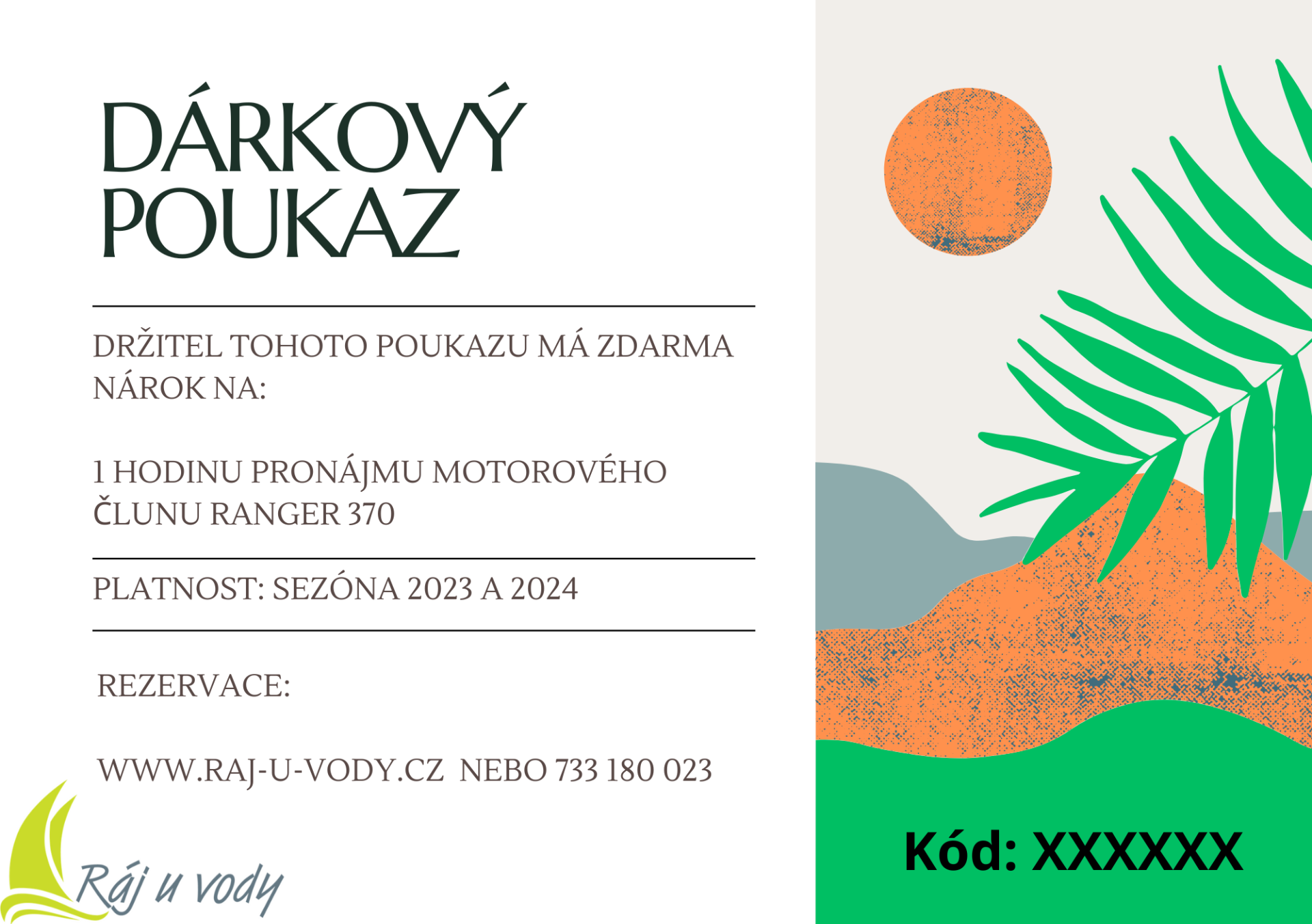 Dárkové poukazy :: Ráj u vody